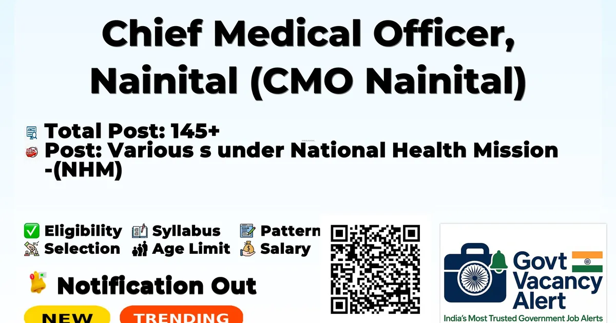 Chief Medical Officer, Nainital (CMO Nainital) - Various Posts under ...