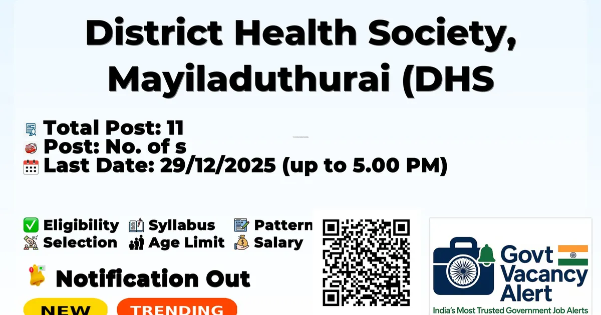 District Health Society, Mayiladuthurai (DHS Mayiladuthurai) - No. of ...