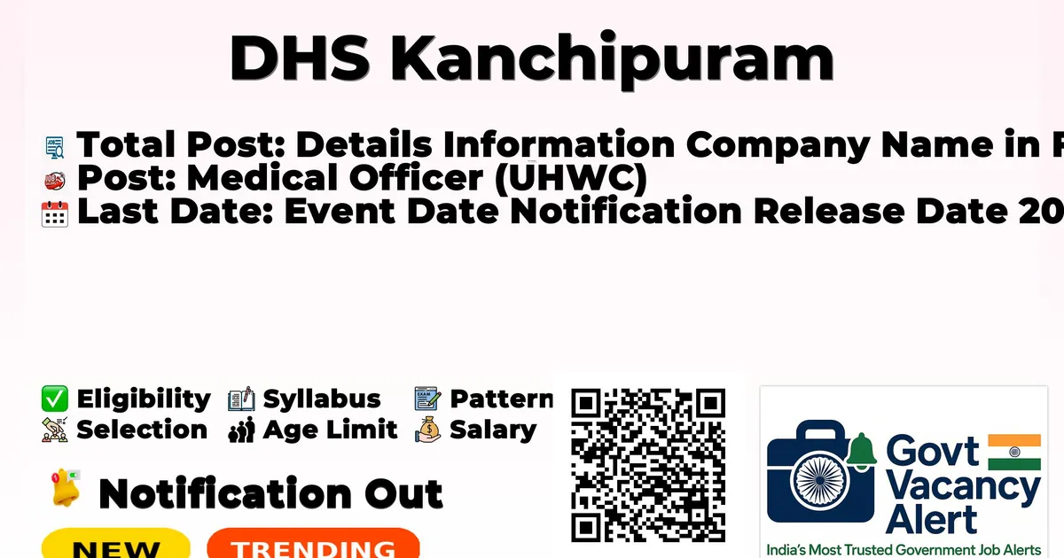 DHS Kanchipuram - Medical Officer (UHWC) Recruitment 2025 | Latest Govt ...