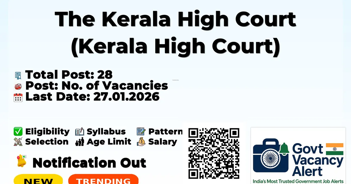 The Kerala High Court (Kerala High Court) - No. of Vacancies ...