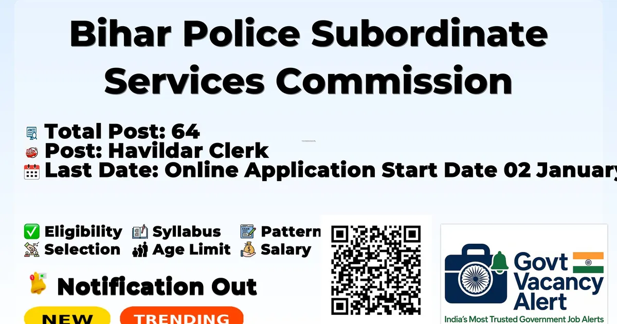 Bihar Police Subordinate Services Commission (BPSSC) - Havildar Clerk ...