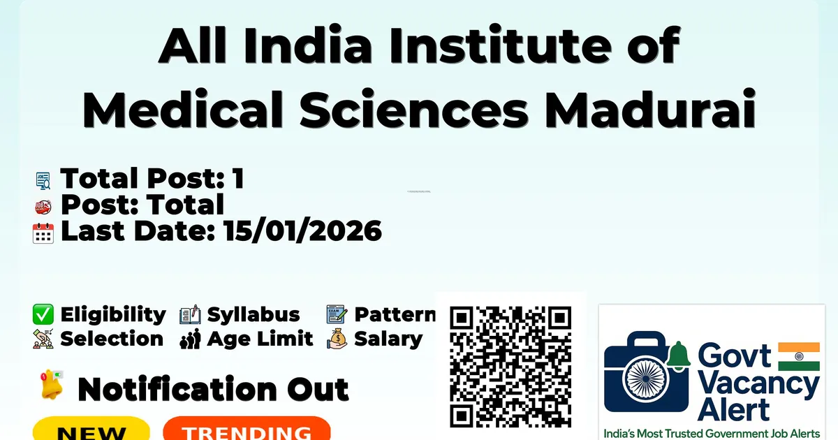 All India Institute of Medical Sciences Madurai (AIIMS Madurai) - Total ...