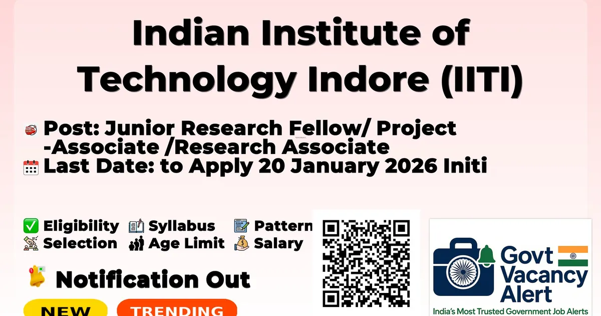 Indian Institute of Technology Indore (IITI) - Junior Research Fellow ...