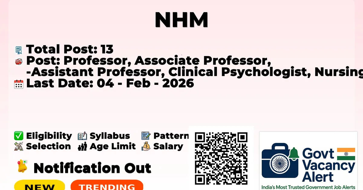 NHM - Professor, Associate Professor, Assistant Professor, Clinical ...