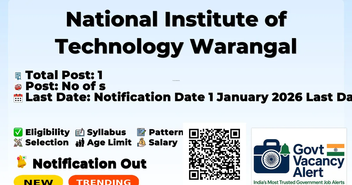 National Institute of Technology Warangal (NITW) - No of Posts ...