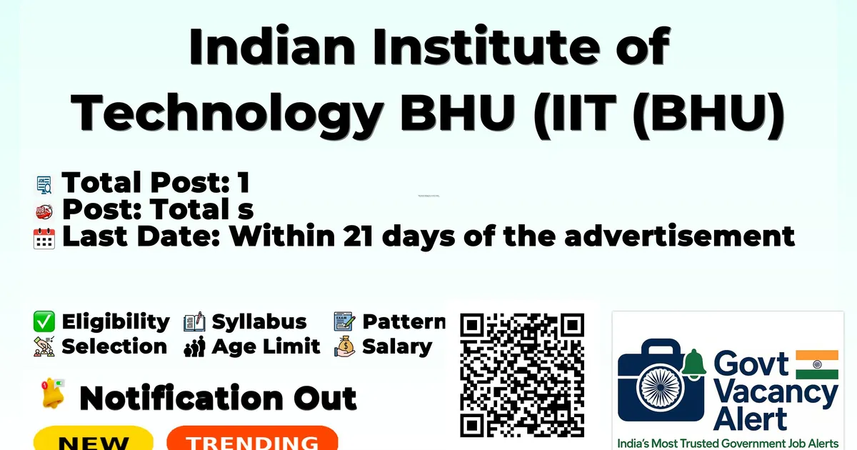 Indian Institute of Technology BHU (IIT (BHU) Varanasi) - Total Posts ...