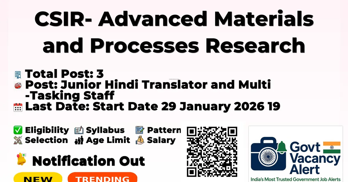 CSIR- Advanced Materials and Processes Research Institute (AMPRI) (CSIR ...